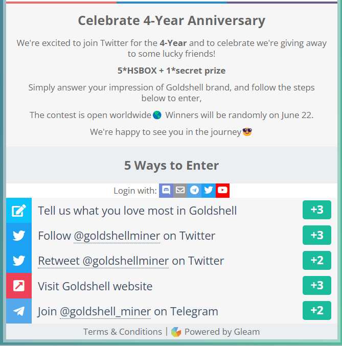 Happy Twitter 4-Year Anniversary - Goldshell Official